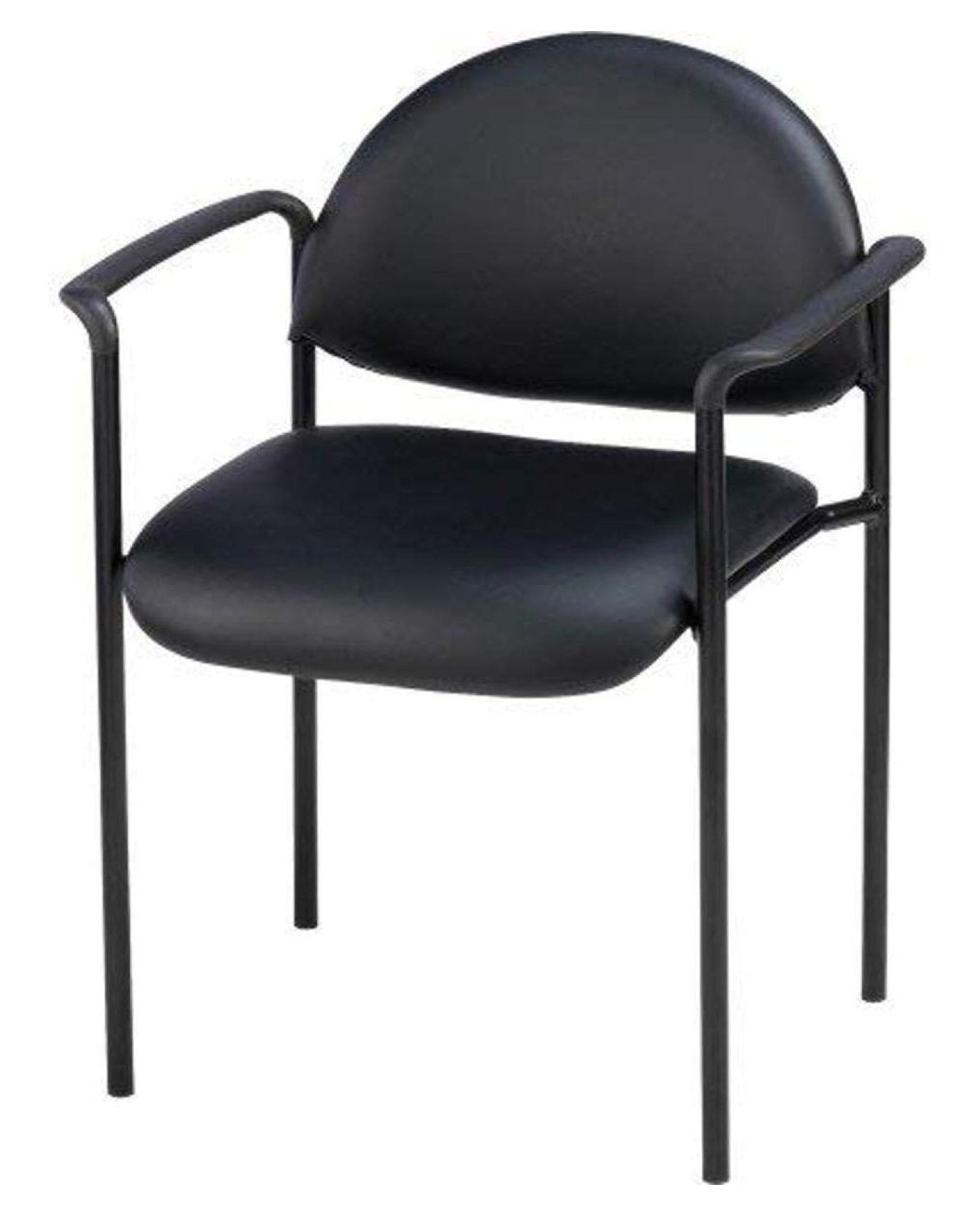 Reception Guest Chair Black Vinyl - Stackable Waiting Room Chairs with ...