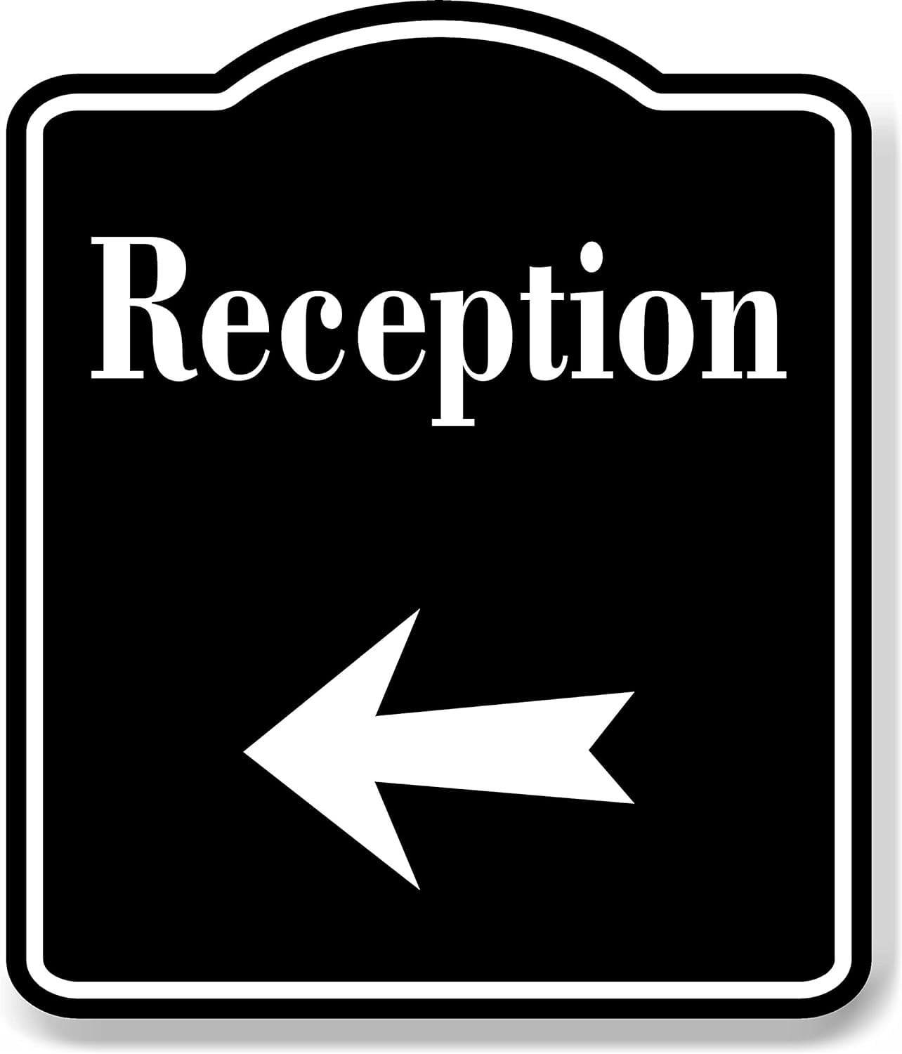 Reception Left Arrow BLACK Aluminum Composite Sign, 8.5"x10" - Walmart.com