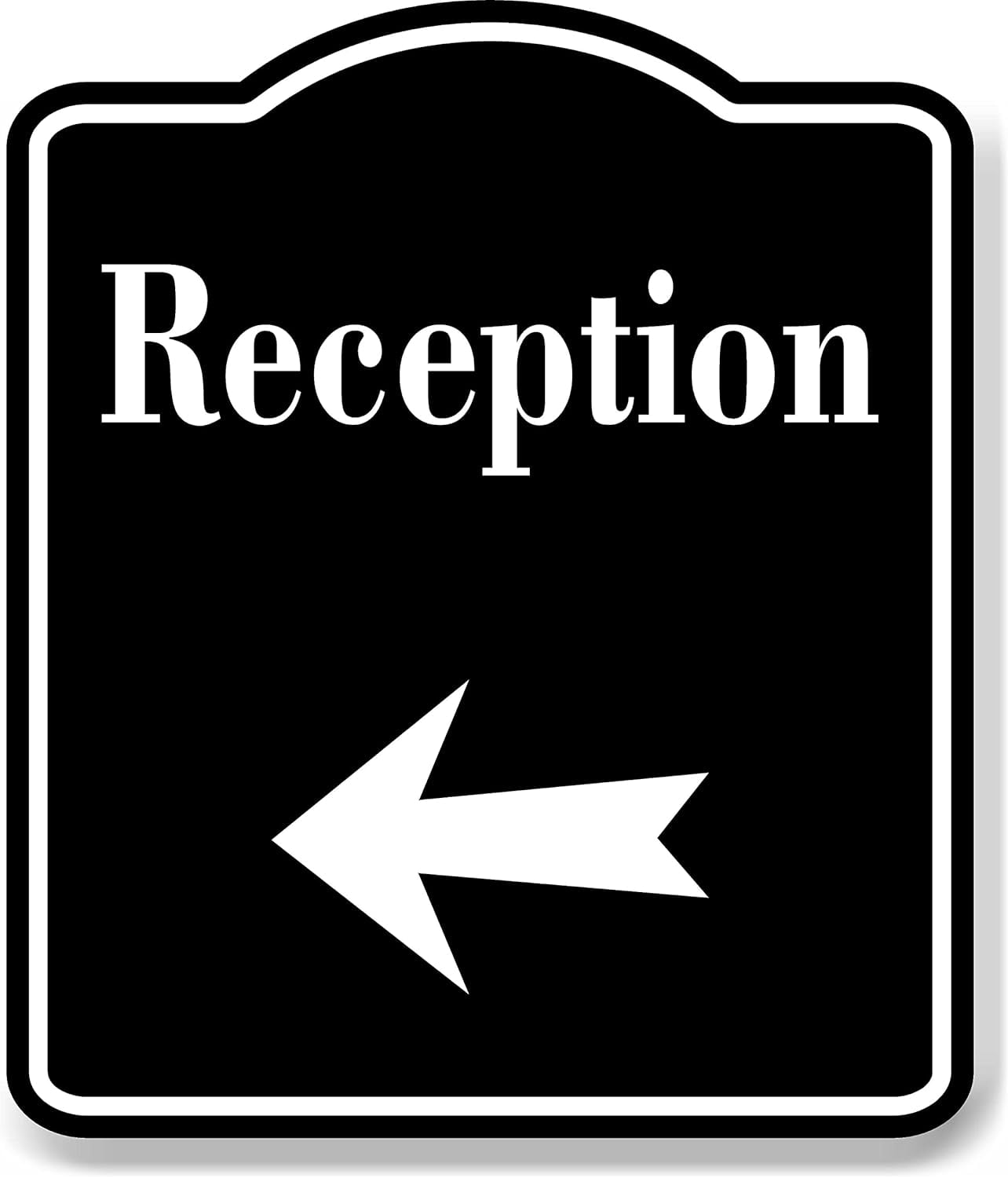 Reception Left BLACK Aluminum Composite Sign, 20"x24" - Walmart.com
