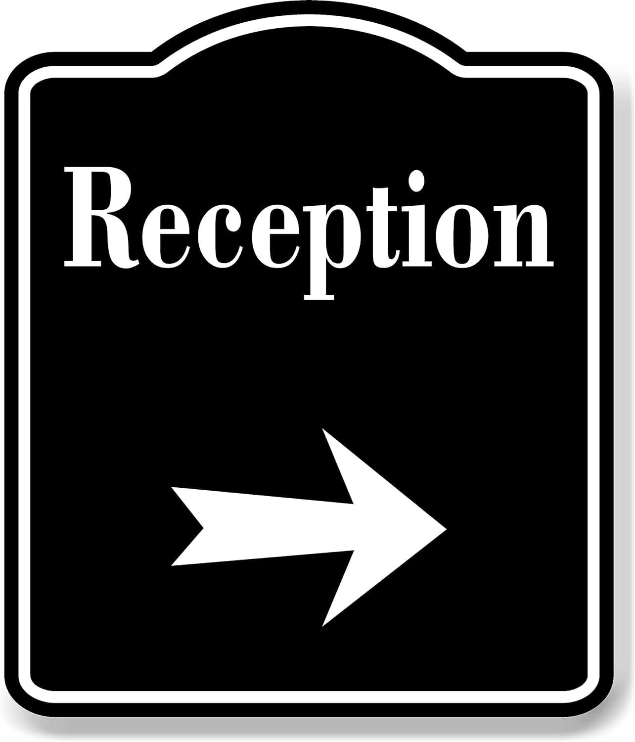 Reception Right Arrow BLACK Aluminum Composite Sign, 8.5"x10" - Walmart.com
