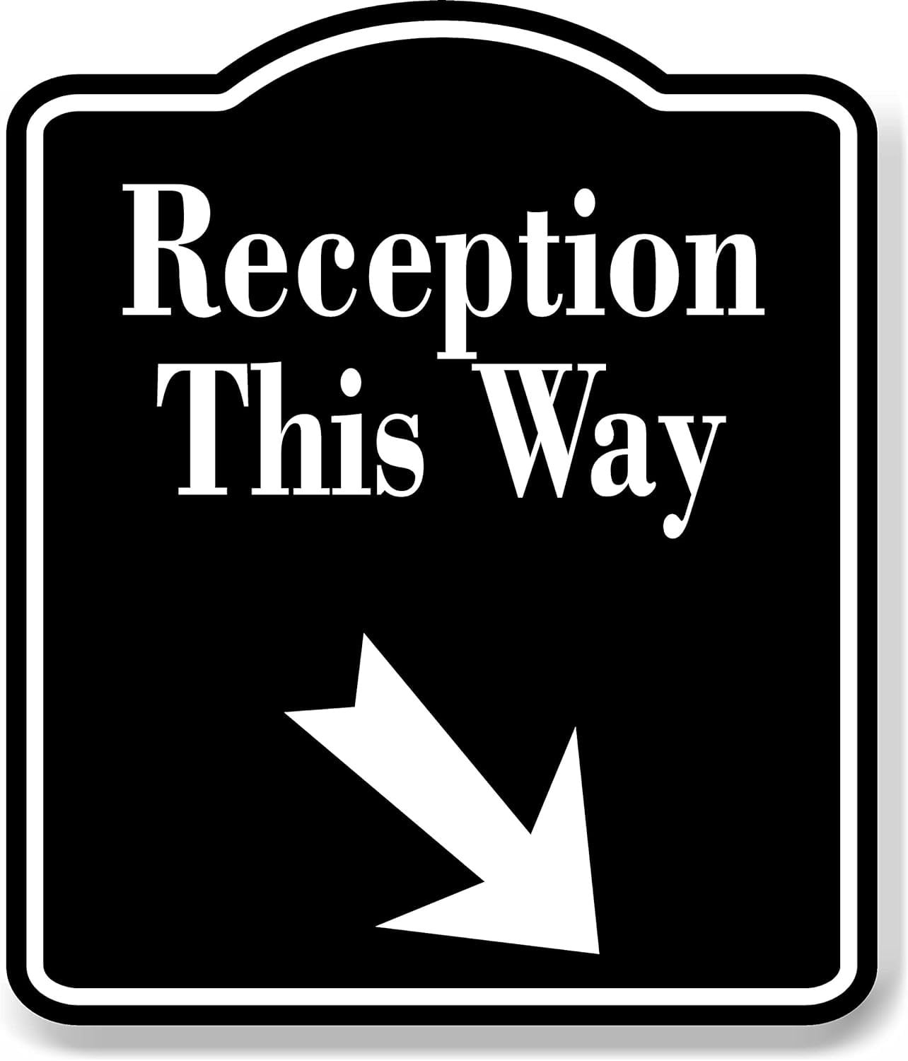 Reception This Way 45 Degree Down Right Arrow BLACK Aluminum Composite ...