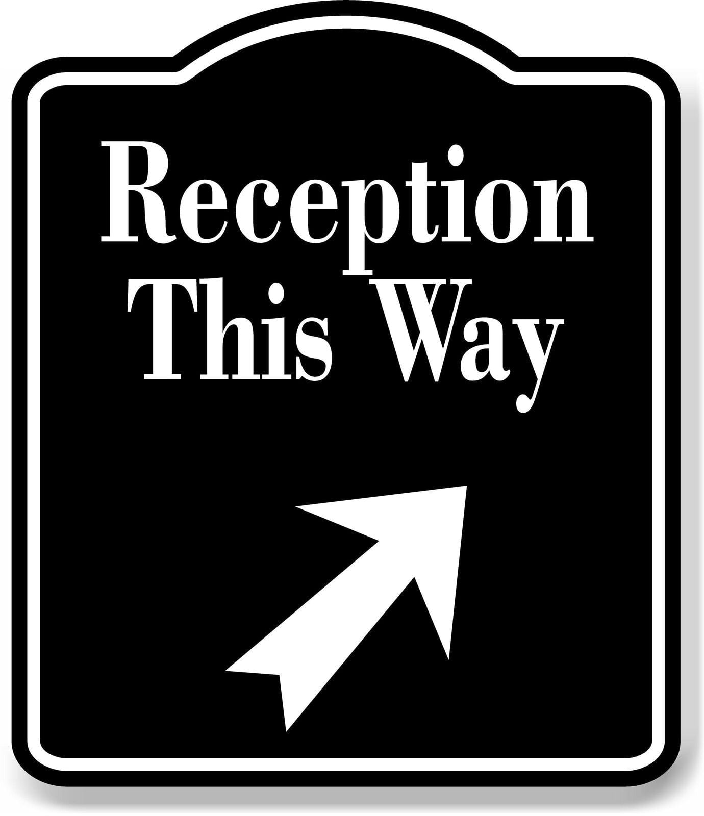 Reception This Way 45 Degree Up Right Arrow BLACK Aluminum Composite ...