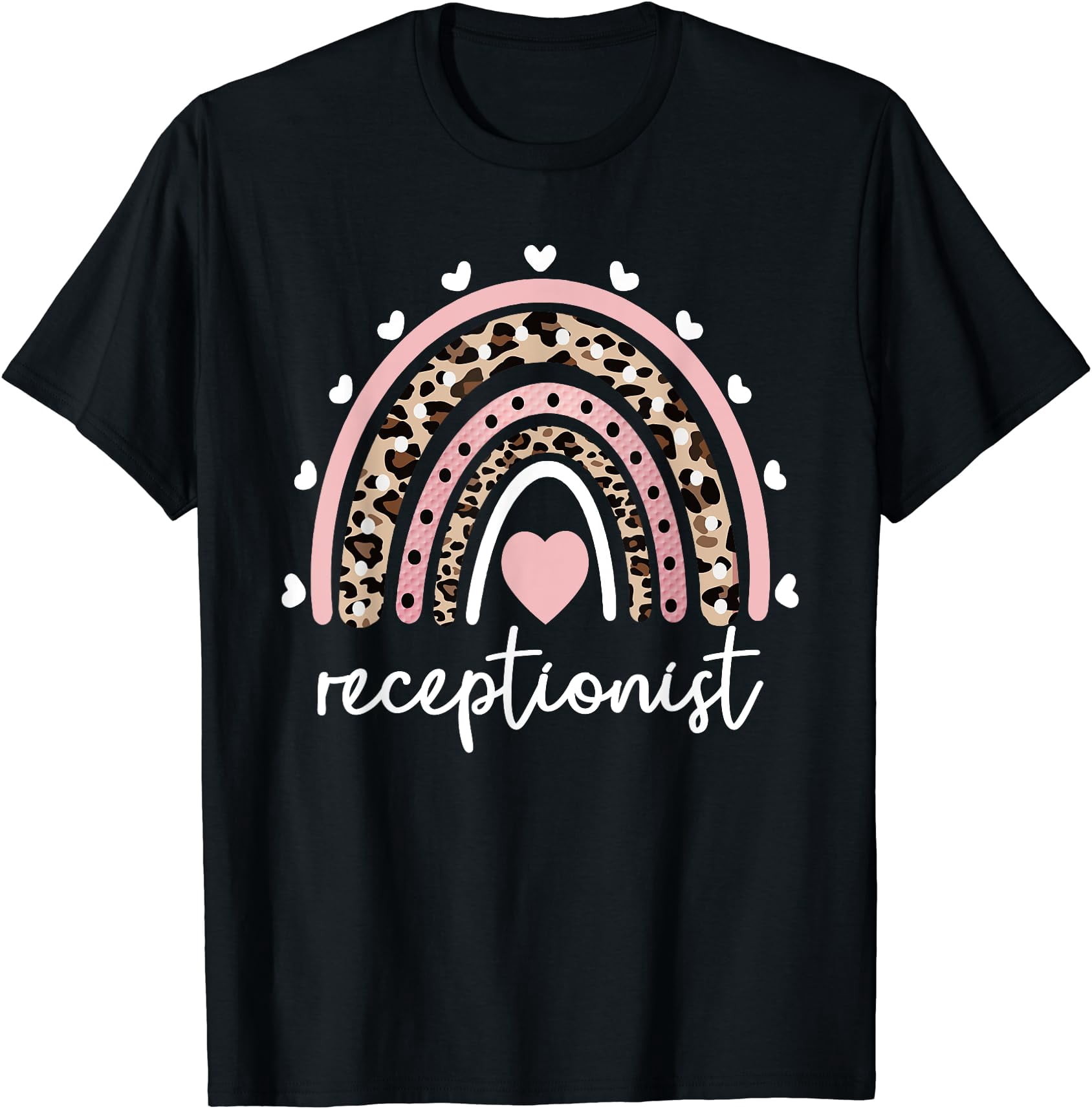 Receptionist Rainbow Reception Front Desk Receptionist T-Shirt ...