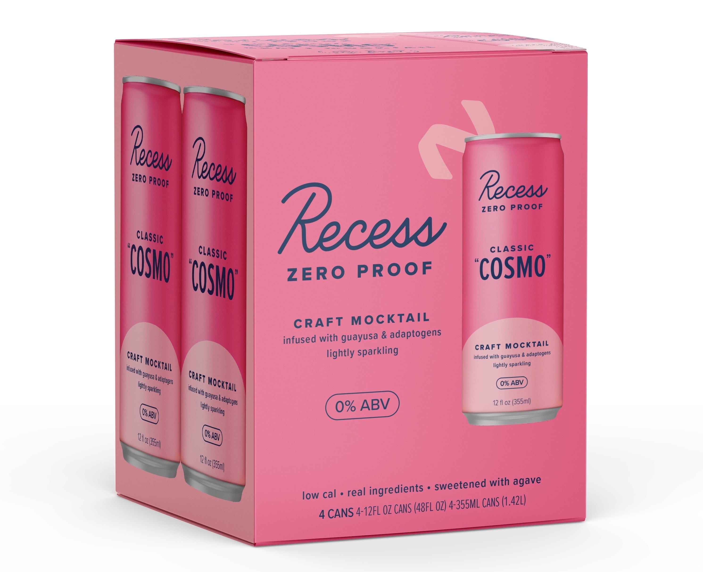 Recess Zero Proof Craft Mocktail, Classic Cosmo, 12 fl oz Aluminum Cans ...