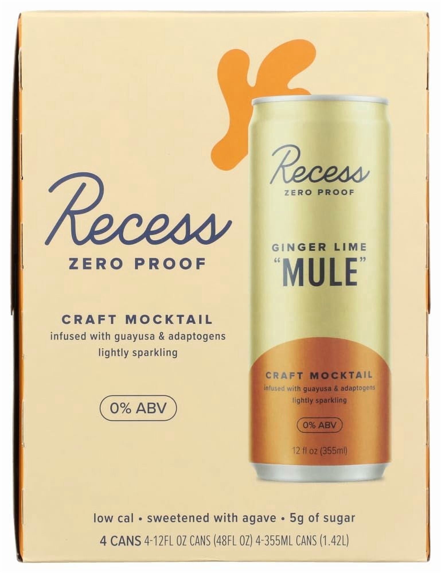 Recess Zero Proof Craft Mocktail, Ginger Lime “Mule,” 12 fl oz Aluminum ...