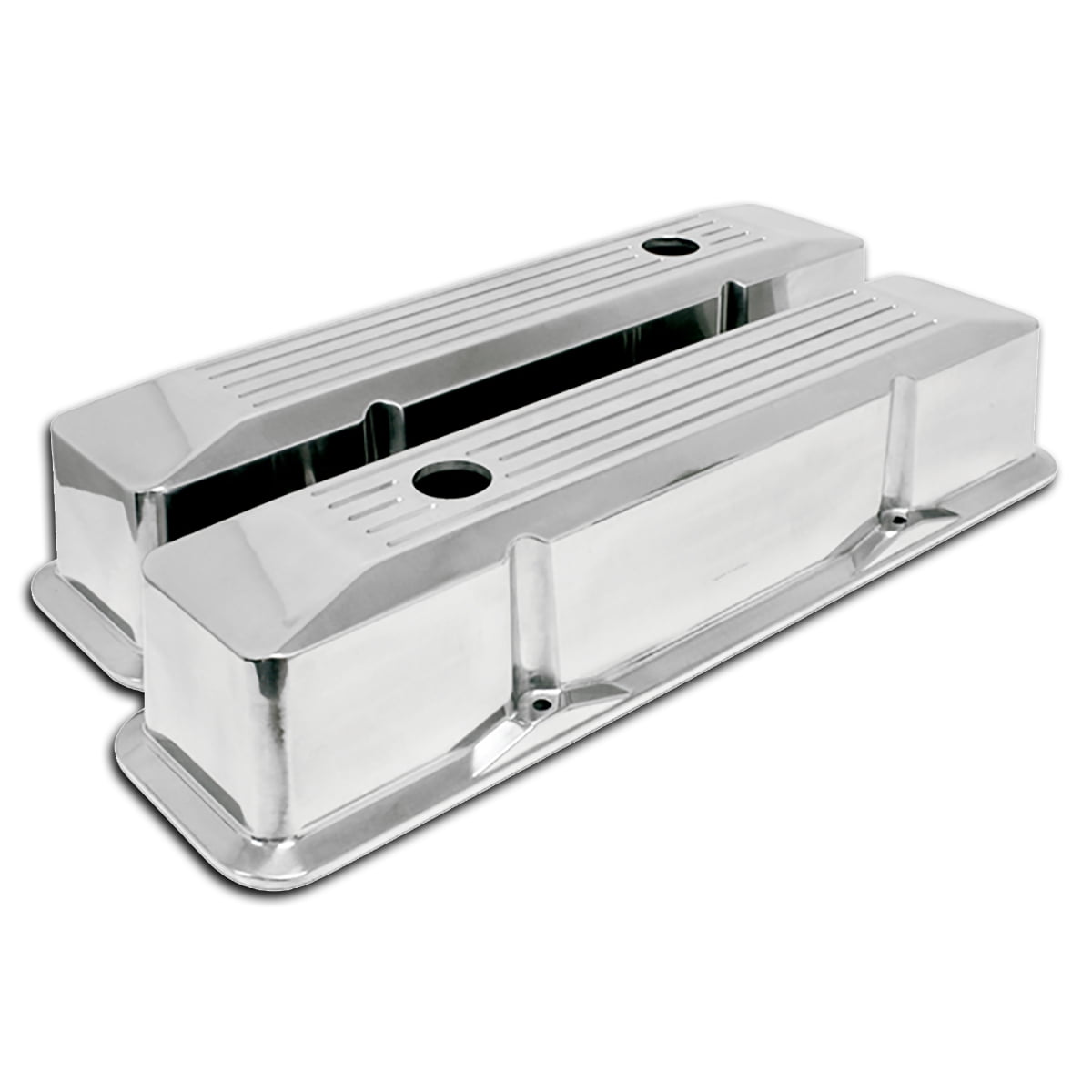 Recessed Ball Milled Polished Aluminum Valve Covers For Chevy SB 283 ...