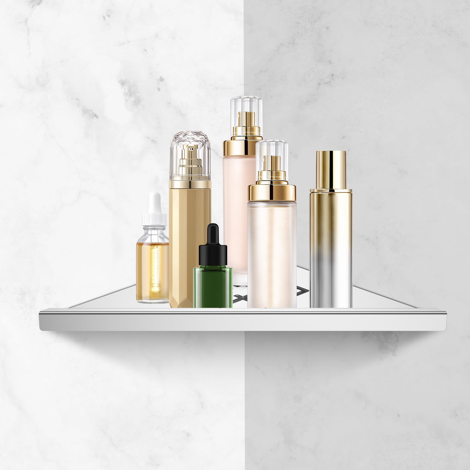 Recessed Corner Shower Shelf Wall Mount Corner Shower Rack Stainless ...