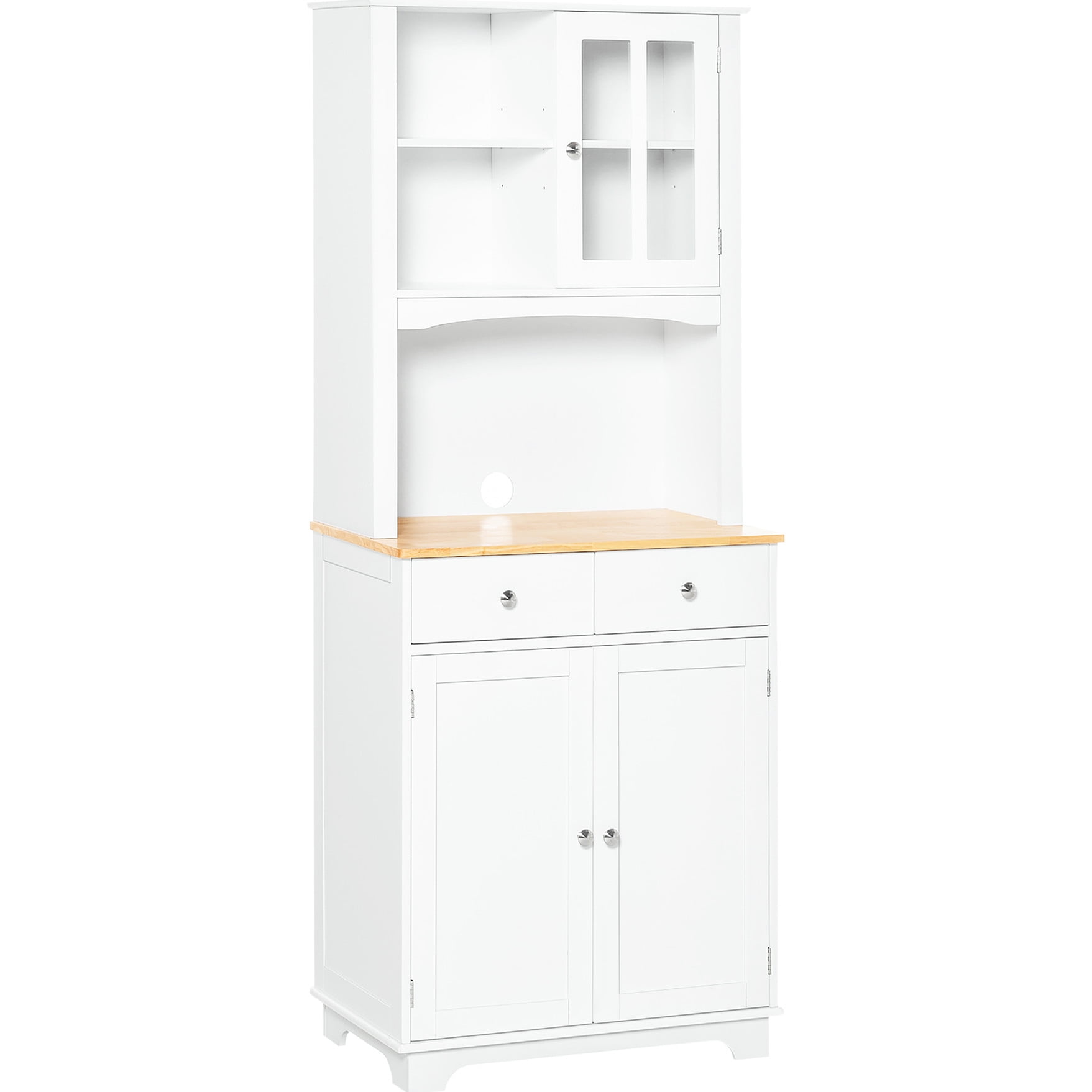 Recessed Doors & Round Metal Handles - Kitchen Hutch for Aesthetic ...