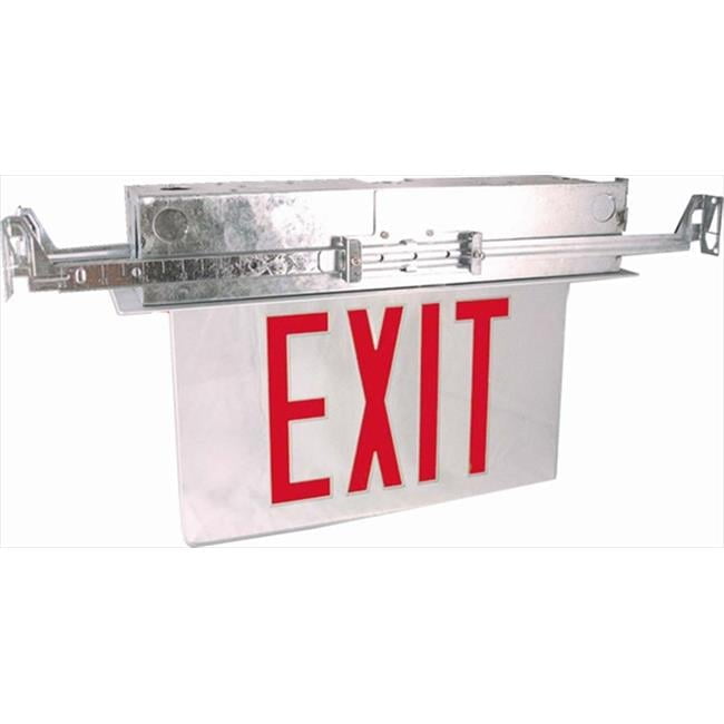 Recessed Exit Lighting Double Face Red Letters Aluminum Housing ...