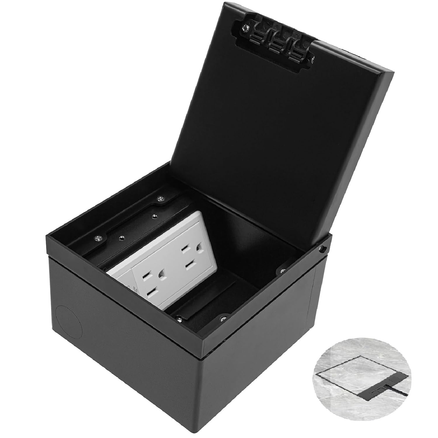 Recessed Flat Hidden Socket Kit, Hidden Floor Electrical Outlet Cover ...