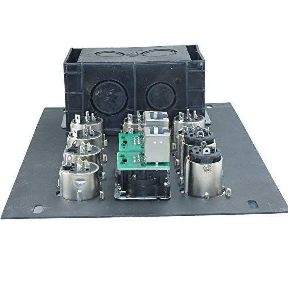 Recessed Floor Box with 6 XLR Female, 2 XLR Male, 2 Ethernet, 2 TRS ...