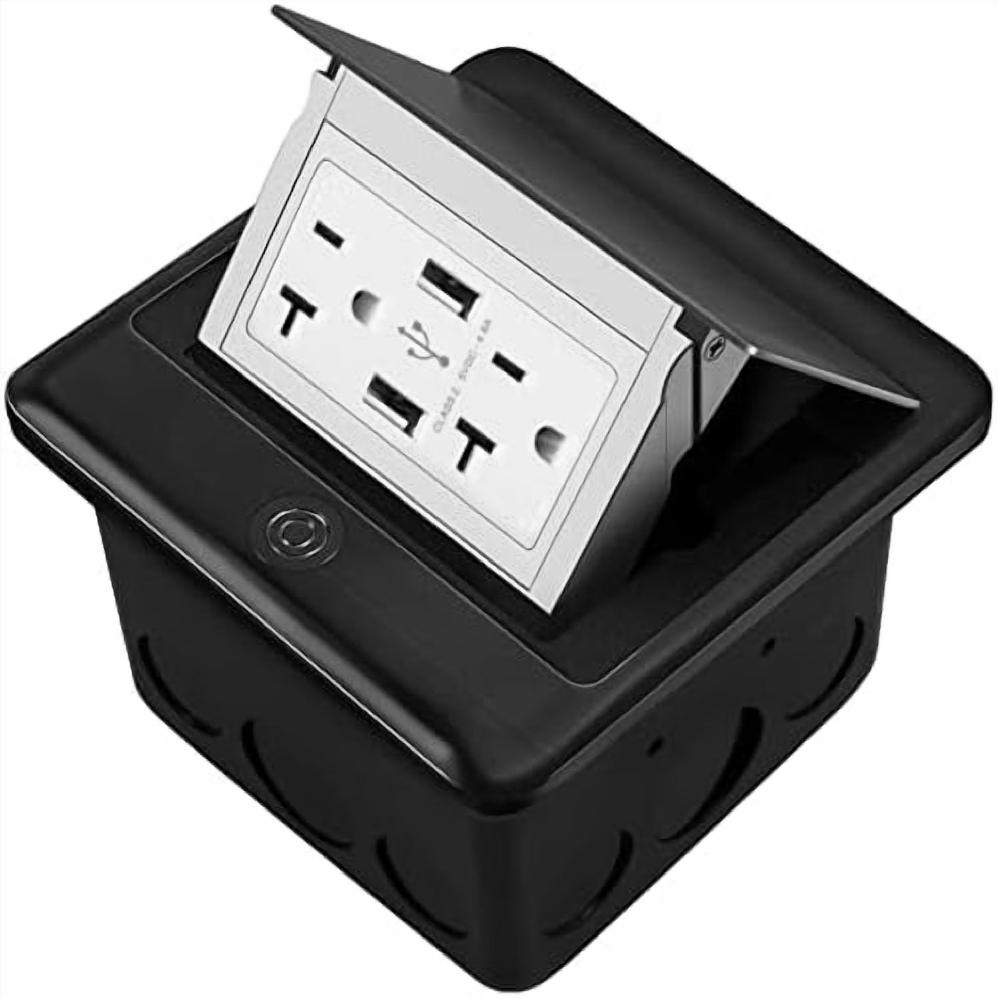 Recessed Floor Electrical Outlet Kit, Electrical Outlet Covcer Box, 4 ...