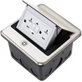 Recessed Floor Electrical Outlet Kit, Electrical Outlet Covcer Box, GFCI Outlet+20A Tamper ...
