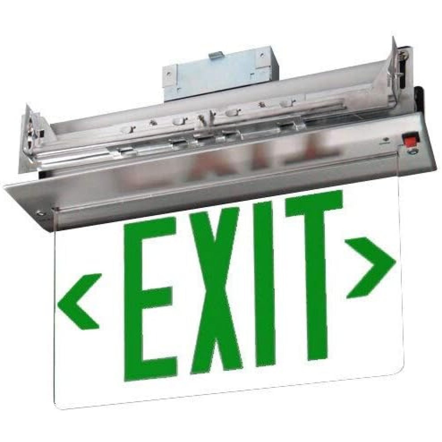 Recessed Green Edge Lit Exit Sign - Single Sided - Walmart.com