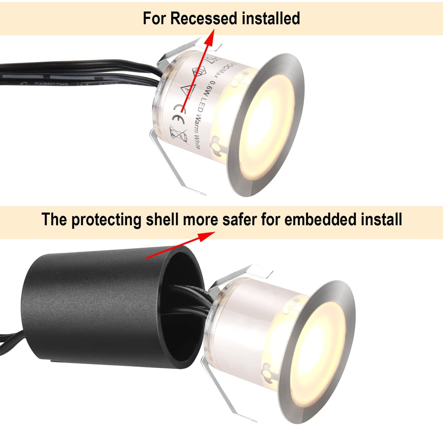 Recessed LED Deck Light Kits with Protecting Shell φ32mm, In Ground ...