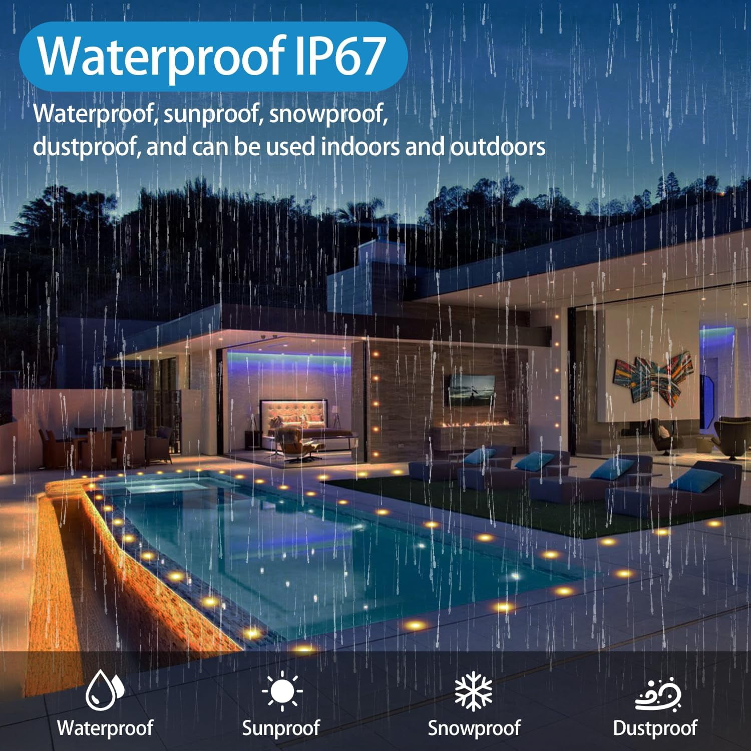 Recessed LED Deck Light Kits with Remote Control φ42mm, 10 Pack Deck ...