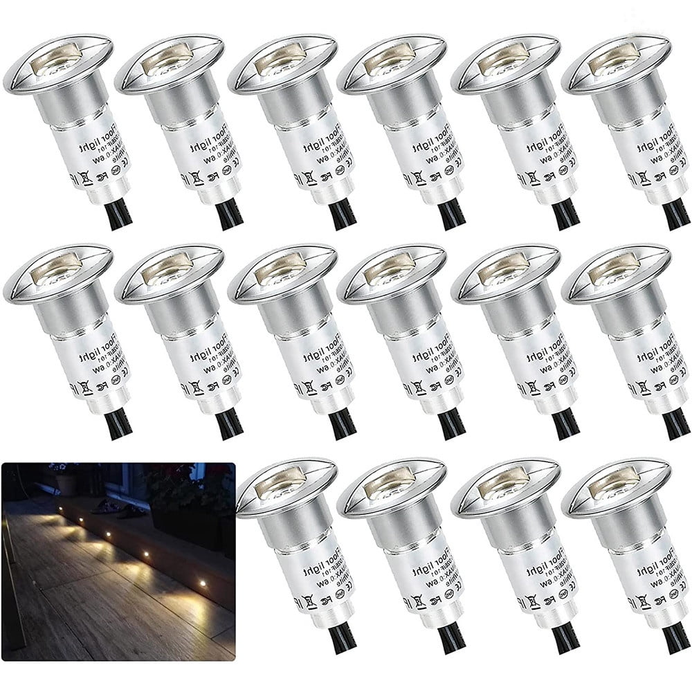 Recessed LED Deck Lights,16 Pack Outdoor Waterproof - Walmart.com