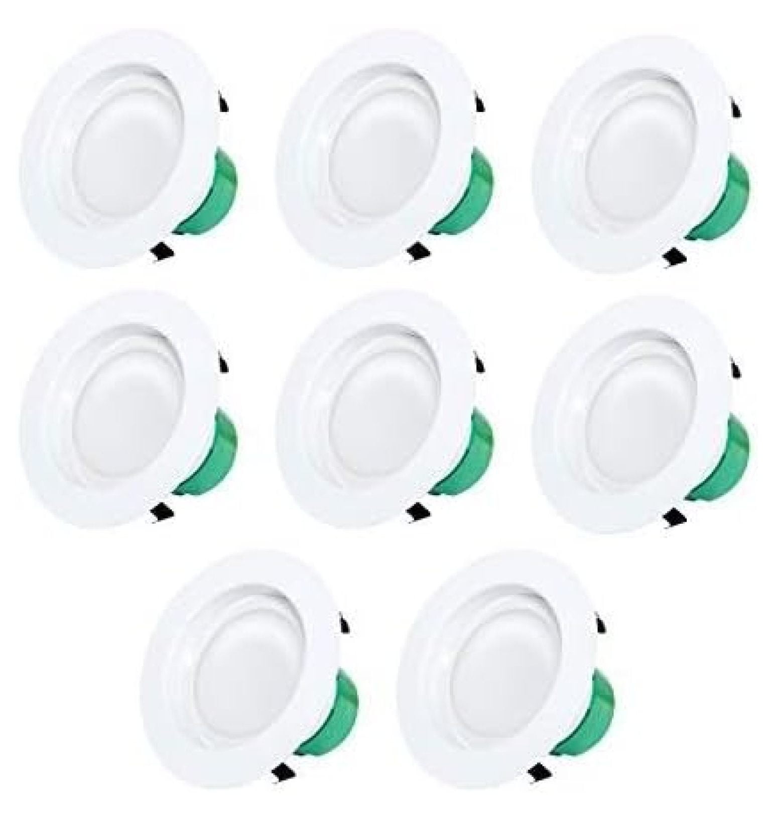 Recessed LED Downlights 4 Inch 12W Dimmable, 8 Pack - 3000K Soft White ...