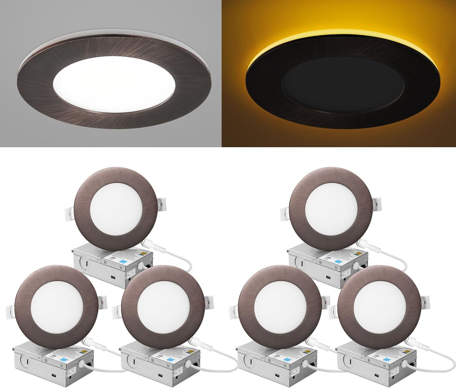 Recessed Lighting 4 Inch - 9W 800LM LED Recessed Ceiling Light with ...