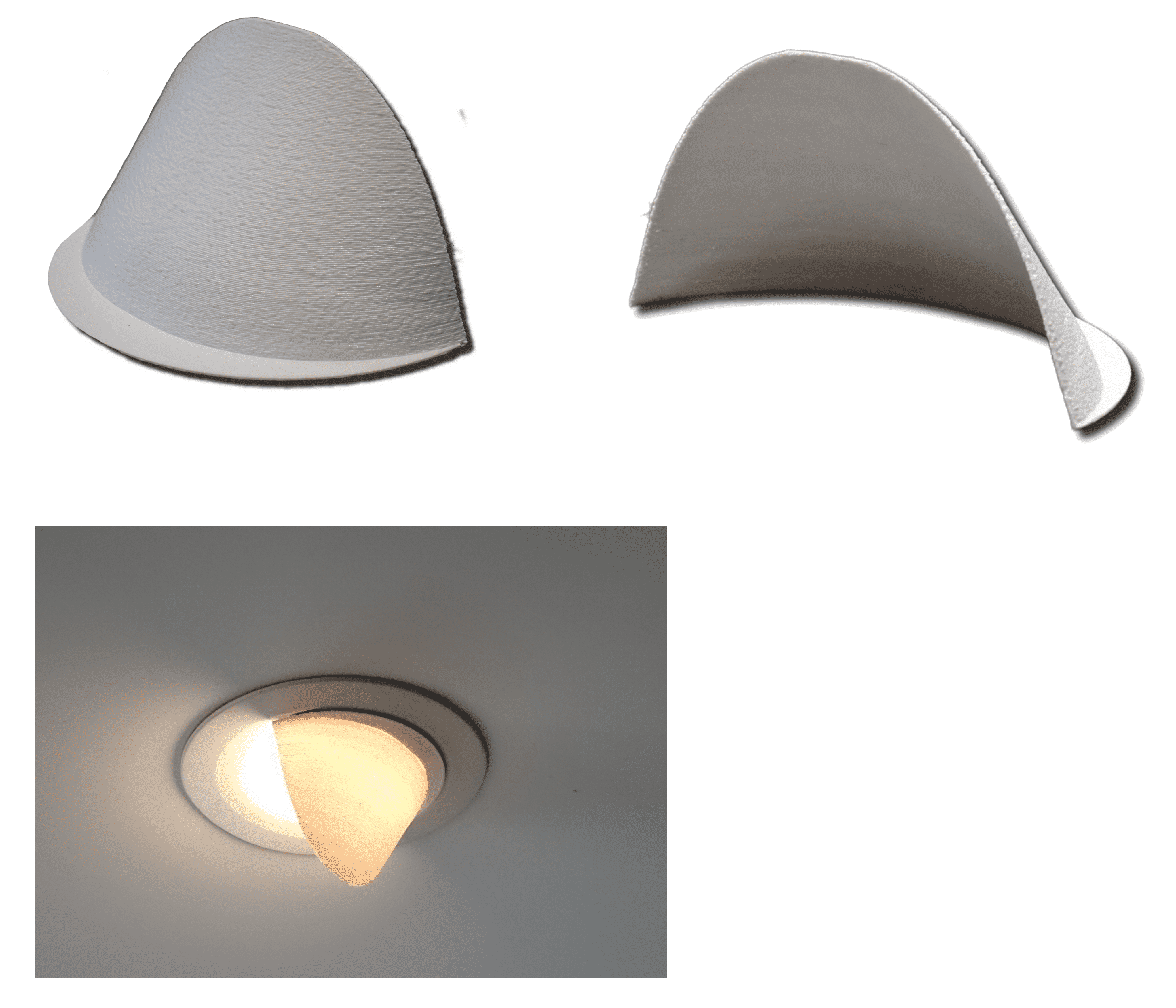 Recessed Lighting Half Dome Shade Stick-on Easy Install white 2 Pack ...
