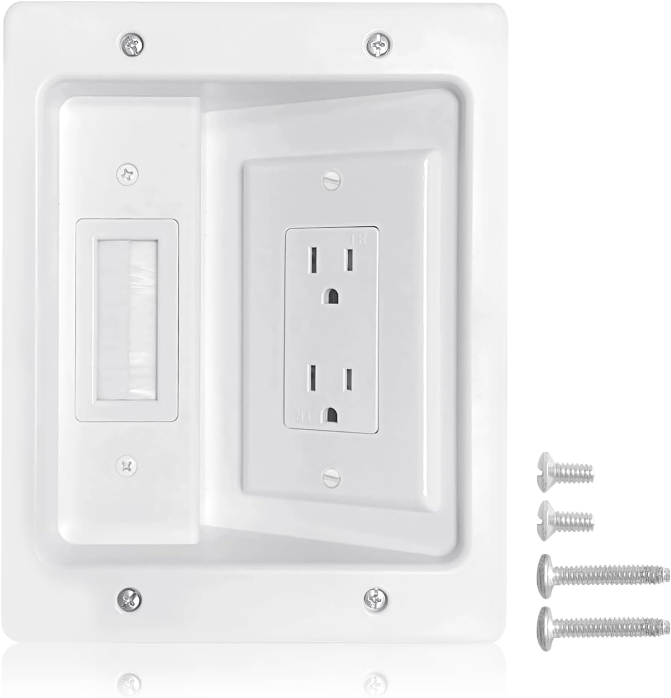 Recessed Outlet Box in Wall Cable Management Kit, Cable Pass Through ...
