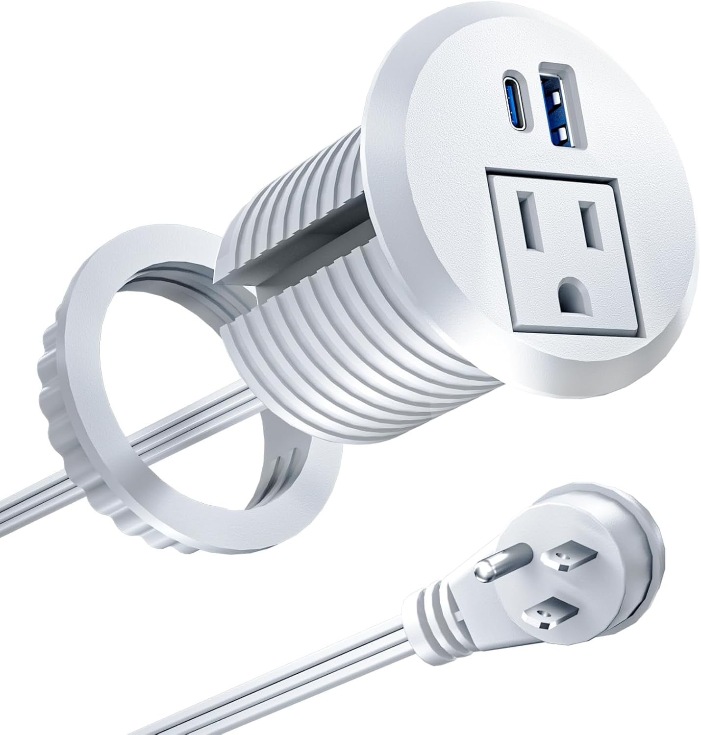 Recessed Power Grommet with 20W USB C Fast Charging, 2 inch Conference ...