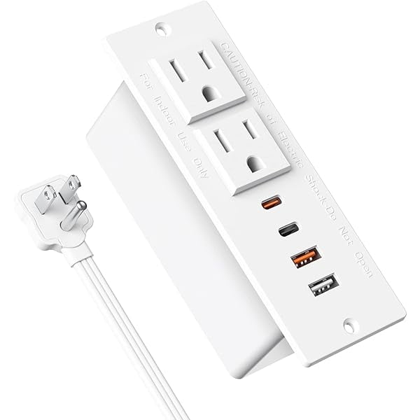 Recessed Power Strip 30W USB C,Furniture Flush Mount Desk Outlet,2 ...