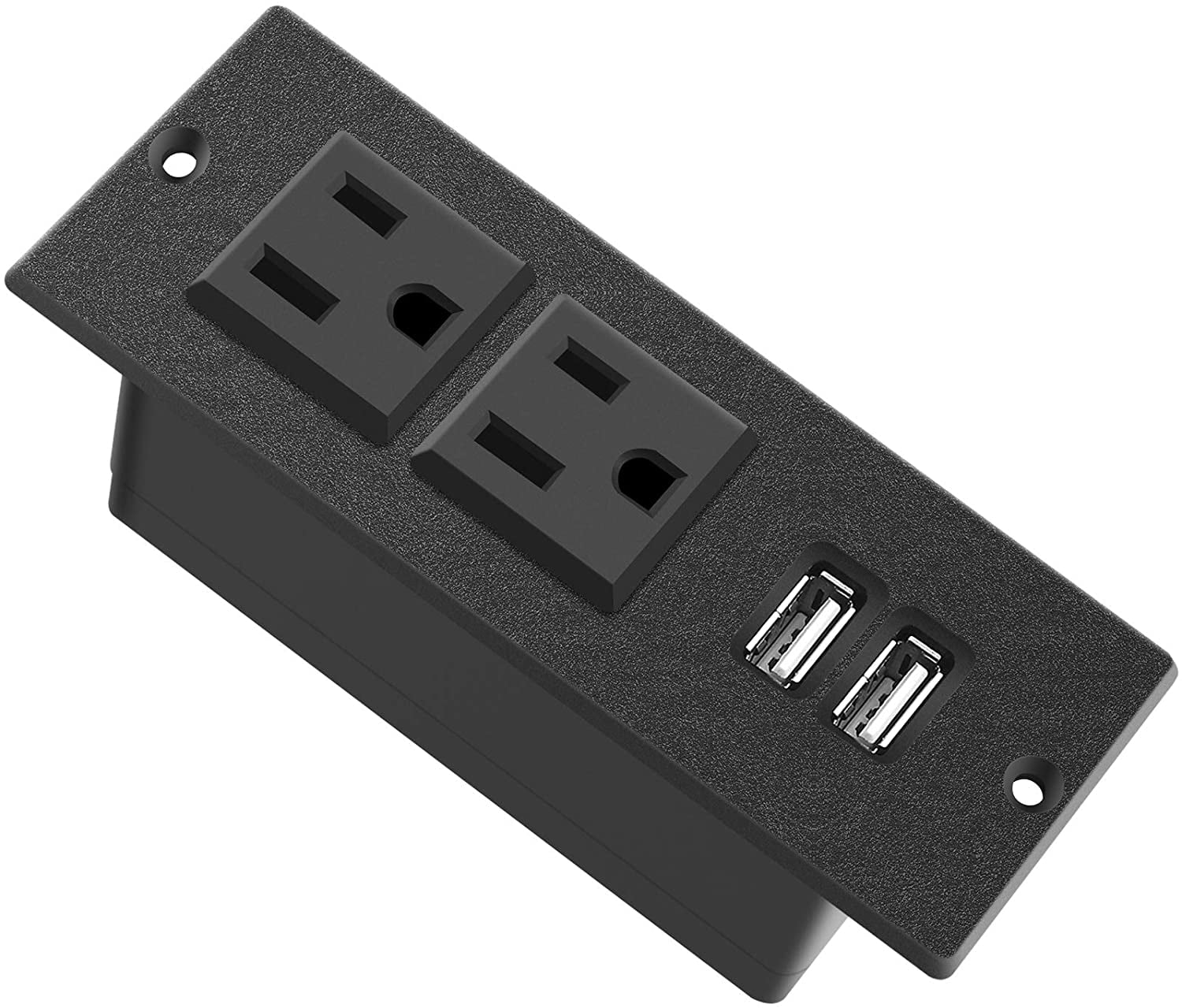 Recessed Power Strip, Black Desktop Power Grommet Socket with Furniture ...