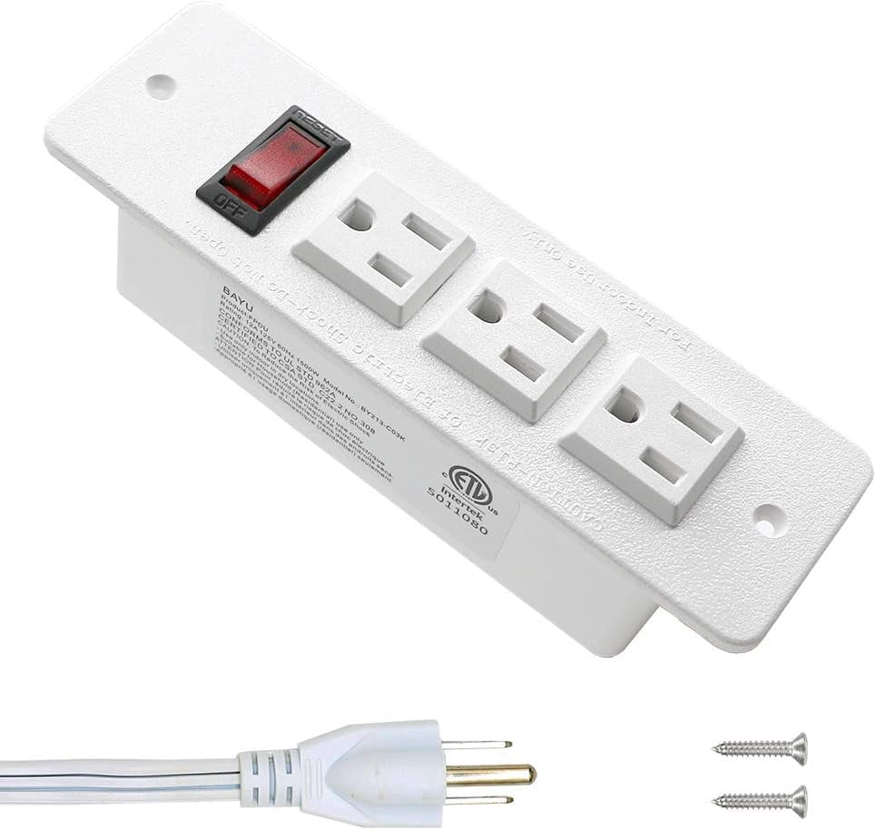 Recessed Power Strip Countertop Power Grommet Desk Mountable Power ...