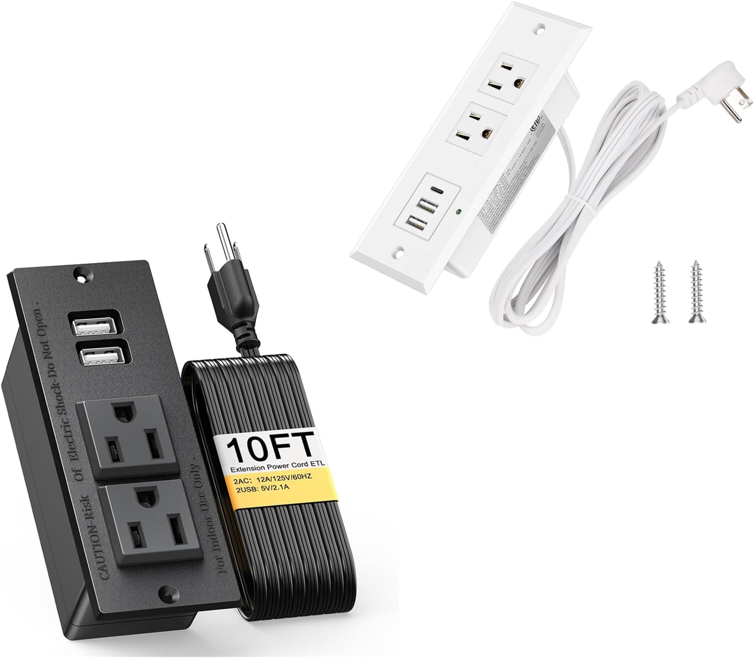 Recessed Power Strip with PD 20W USB C, Desk Outlets Furniture Flush ...