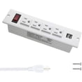 Recessed Power Strip Socket with USB Ports Mountable Desk Power Outlet ...
