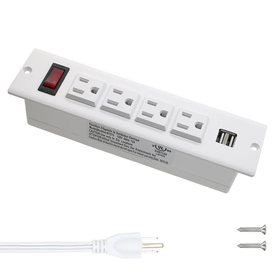 Recessed Power Strip Socket with USB Ports 4 Power Outlets 2 USB Hubs ...