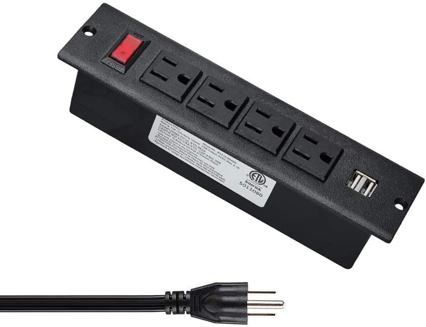 Recessed Power Strip with USB Ports, Furniture Flush Mount Power Strip ...