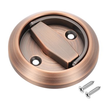 Uxcell 2 Pcs Recessed Door Handles Round Flush Pulls Embedded Hidden ...