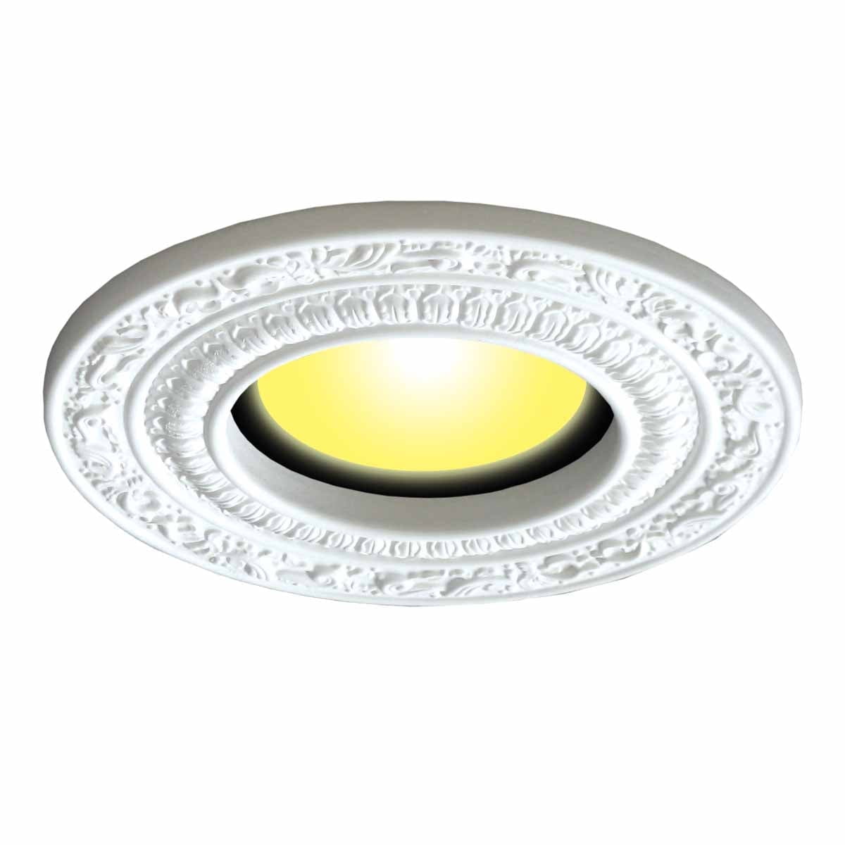 Recessed Spot Light Trim White Urethane Recessed Decorative Ceiling Medallion 6" ID x 10" OD ...
