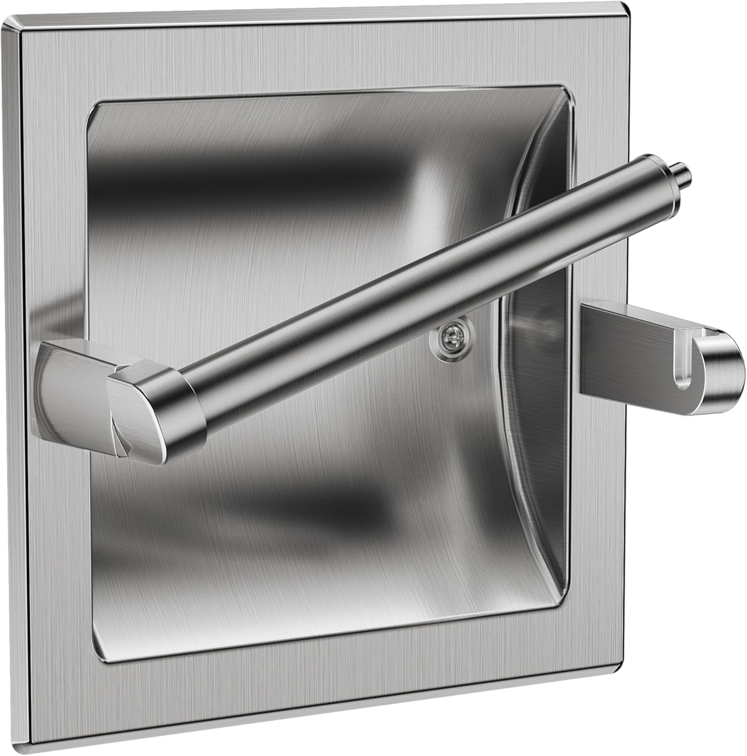 Recessed Toilet Paper Holder Brushed Nickel, Pivoting Lift-Bar No ...