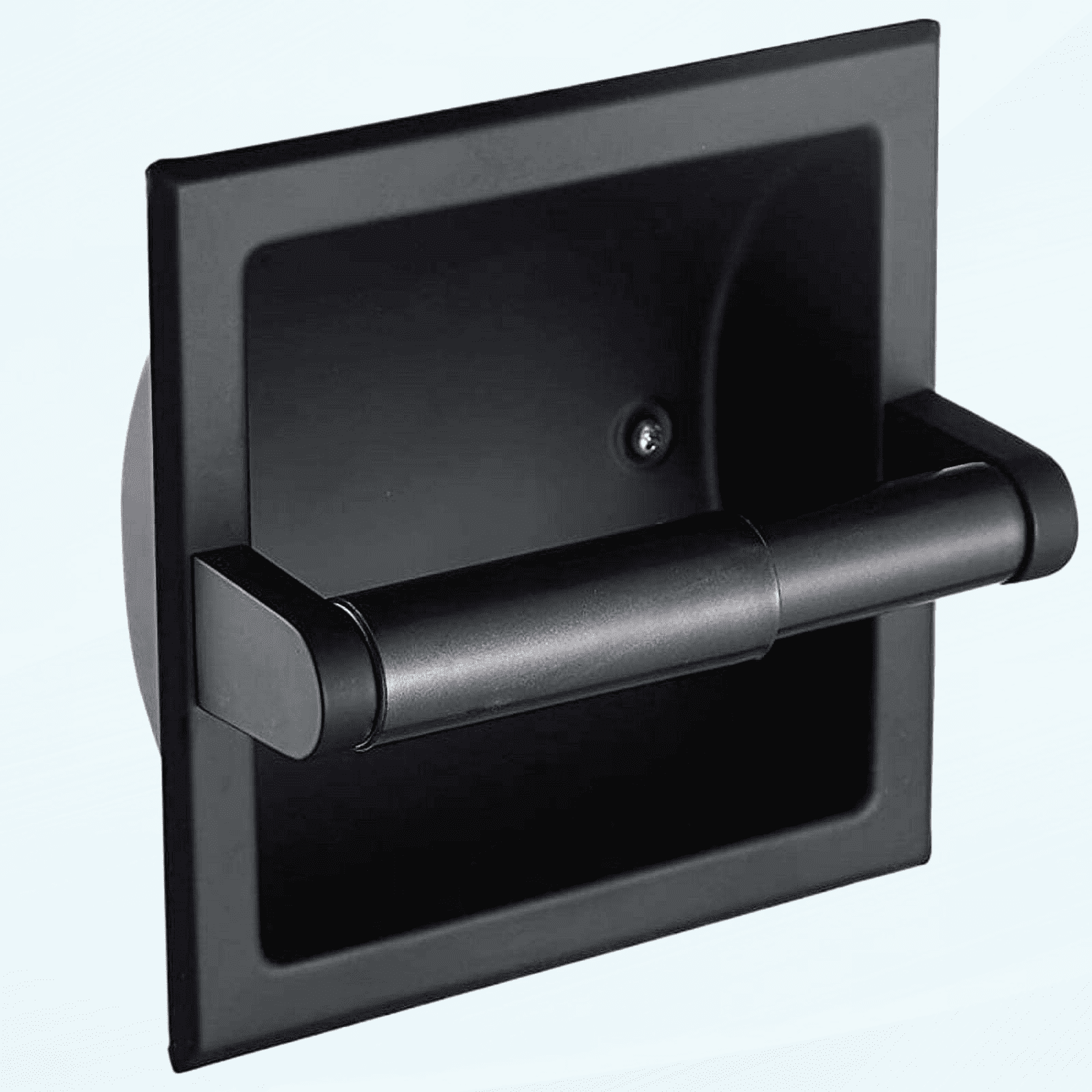 Recessed Toilet Paper Holder Matte Black and Gold Bathroom Mega Tissue ...