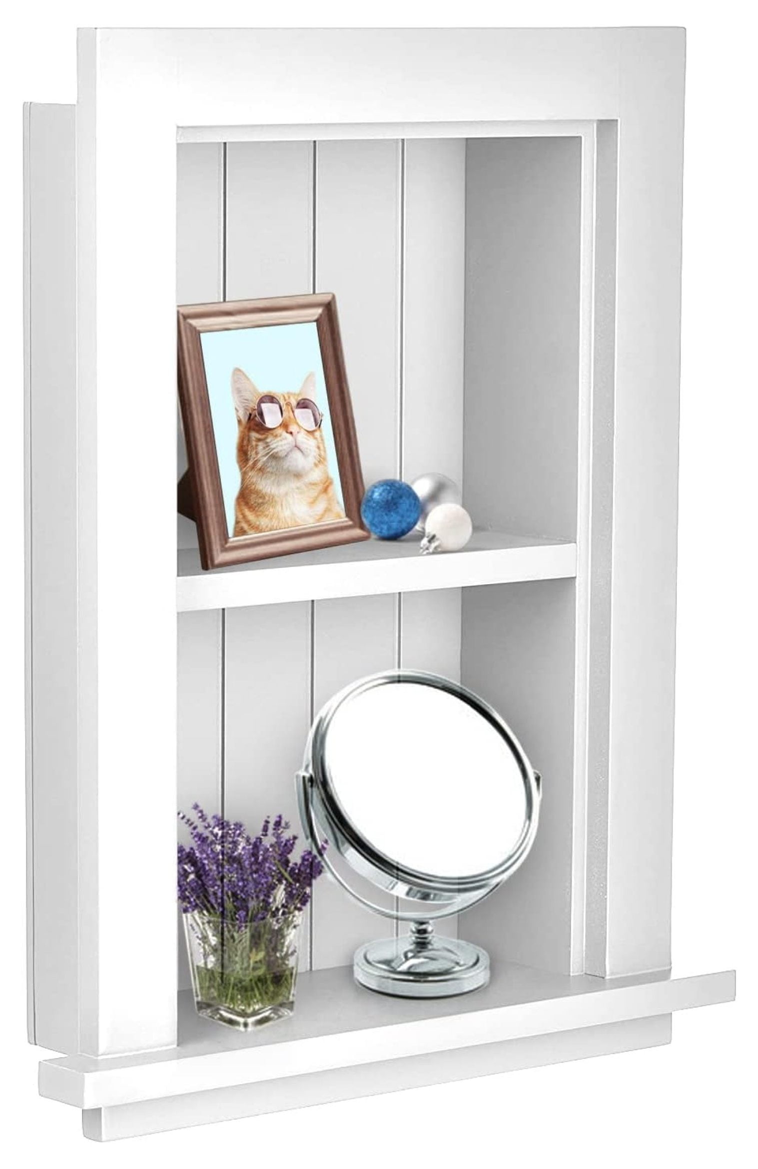 Recessed Wall Mount Storage Cabinet – Sturdy Fully Assembled Wooden ...