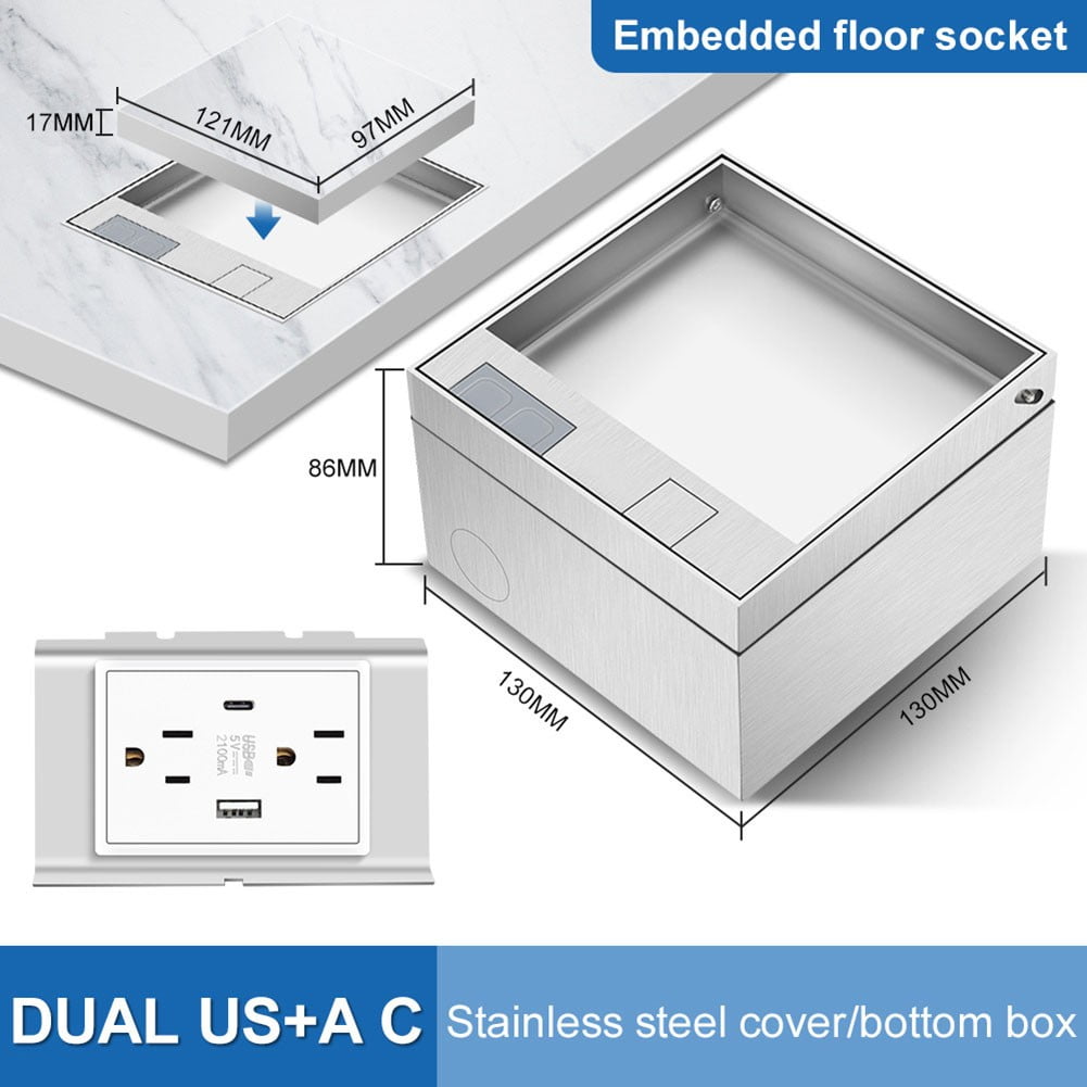 Recessed Flat Hidden Socket Kit With Recessed Duplex 15A And Usb ...
