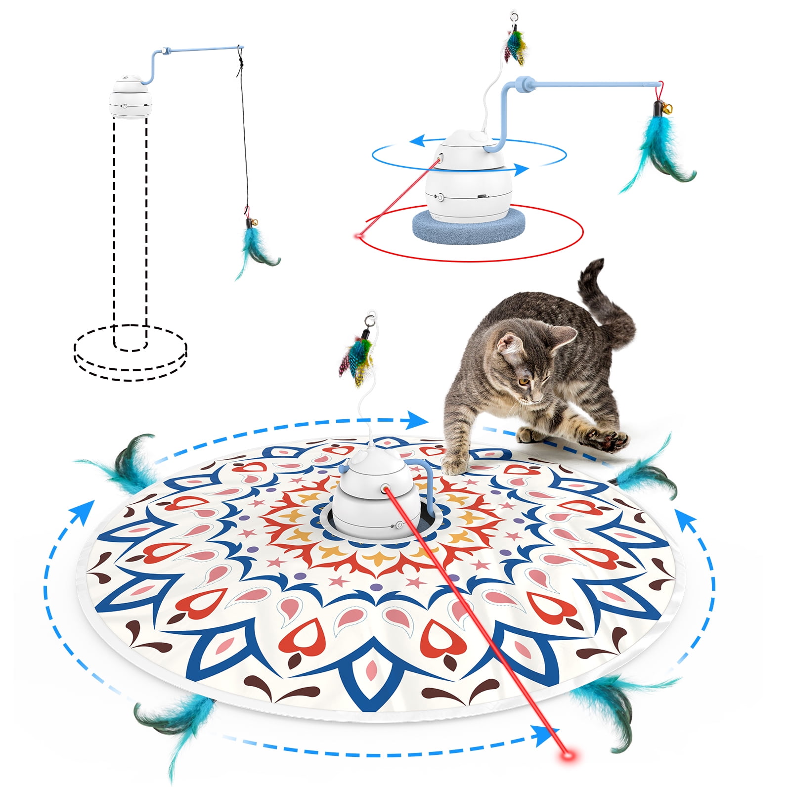 Rechale Cat Toys Chargeable, 4in1 Hide and Seek, Automatic Interactive ...