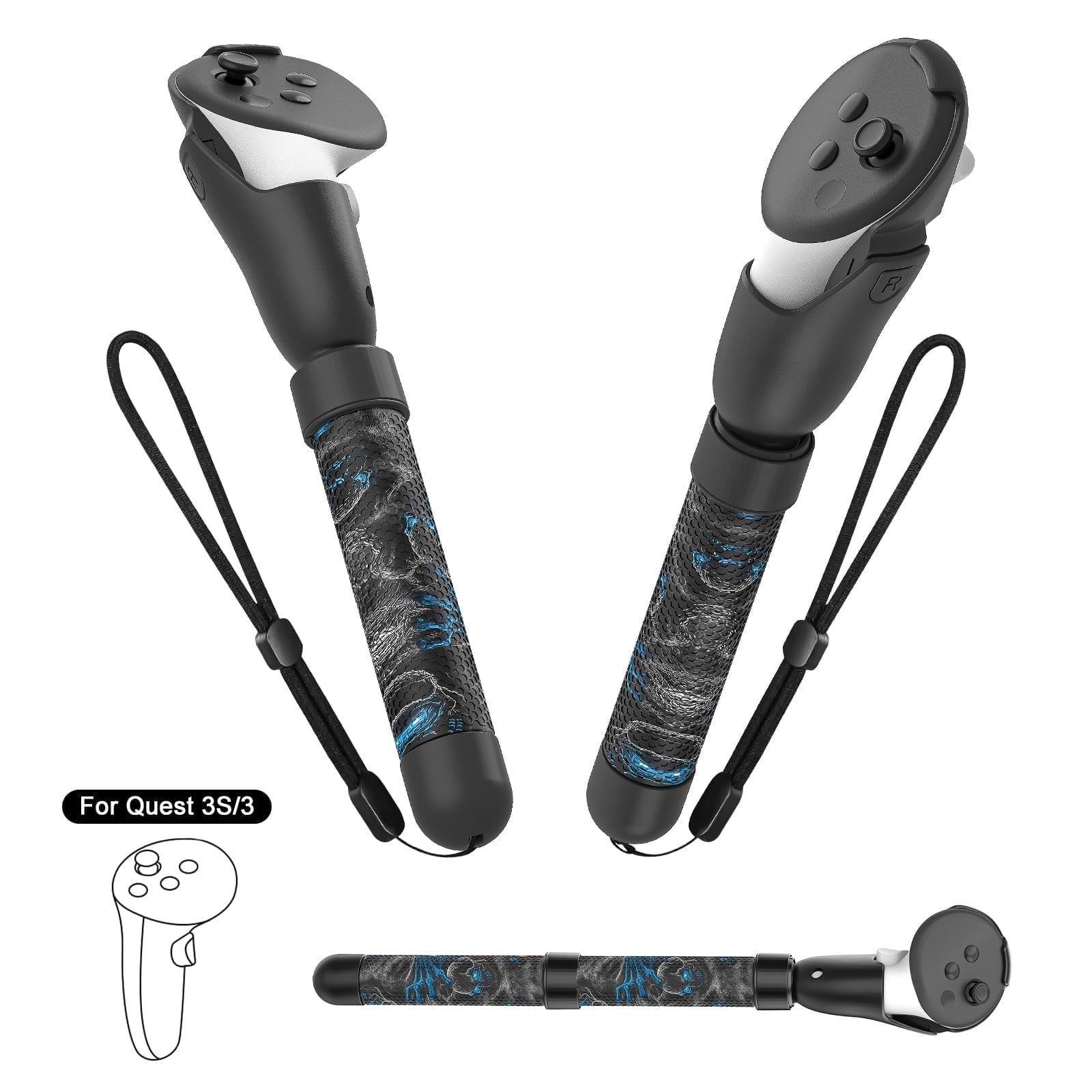 Rechale Handle Extensions for Meta Quest 3/3S, VR Controller ...