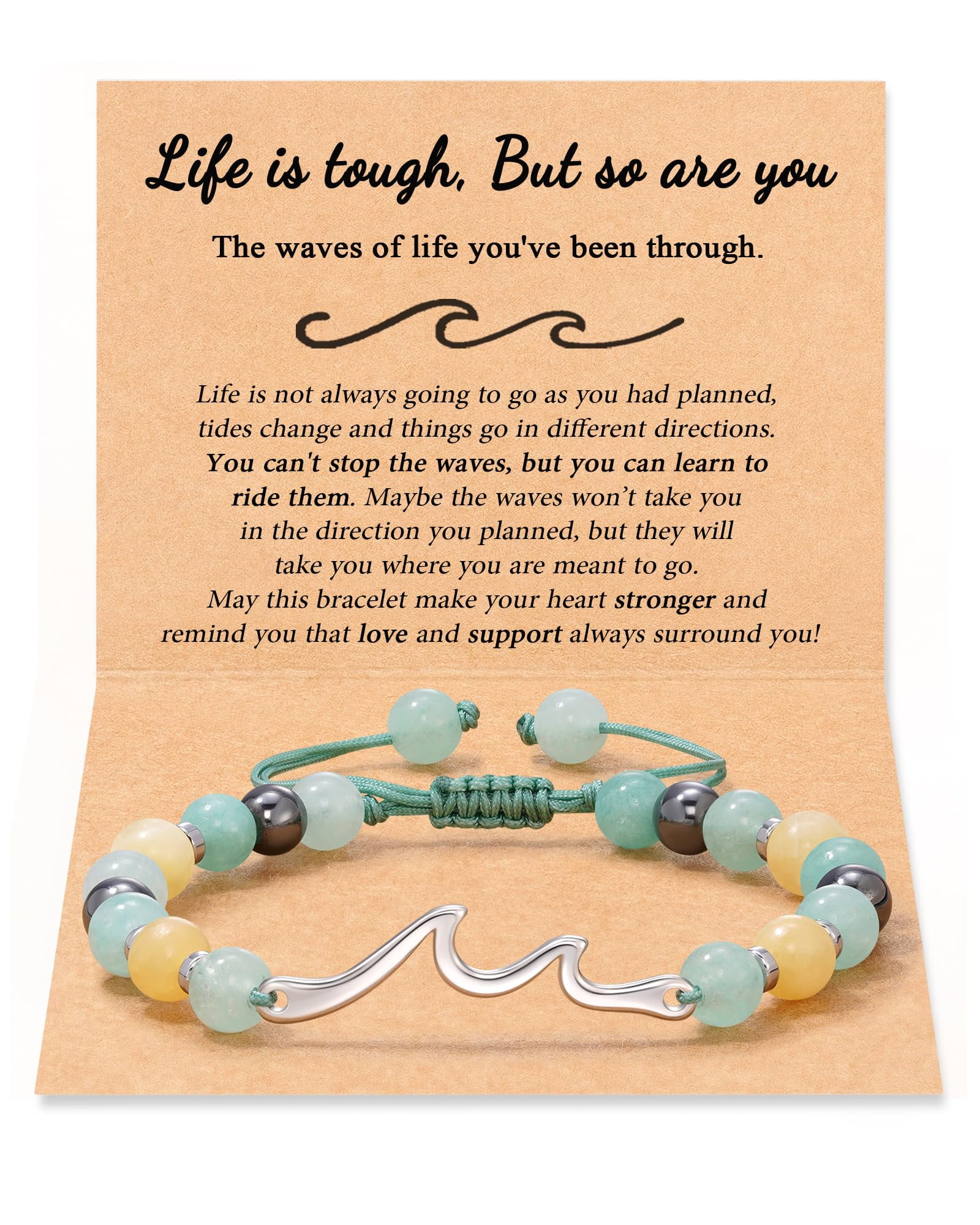 Rechale Inspirational Bracelet for Women, Get Well Gift Natural Stone ...