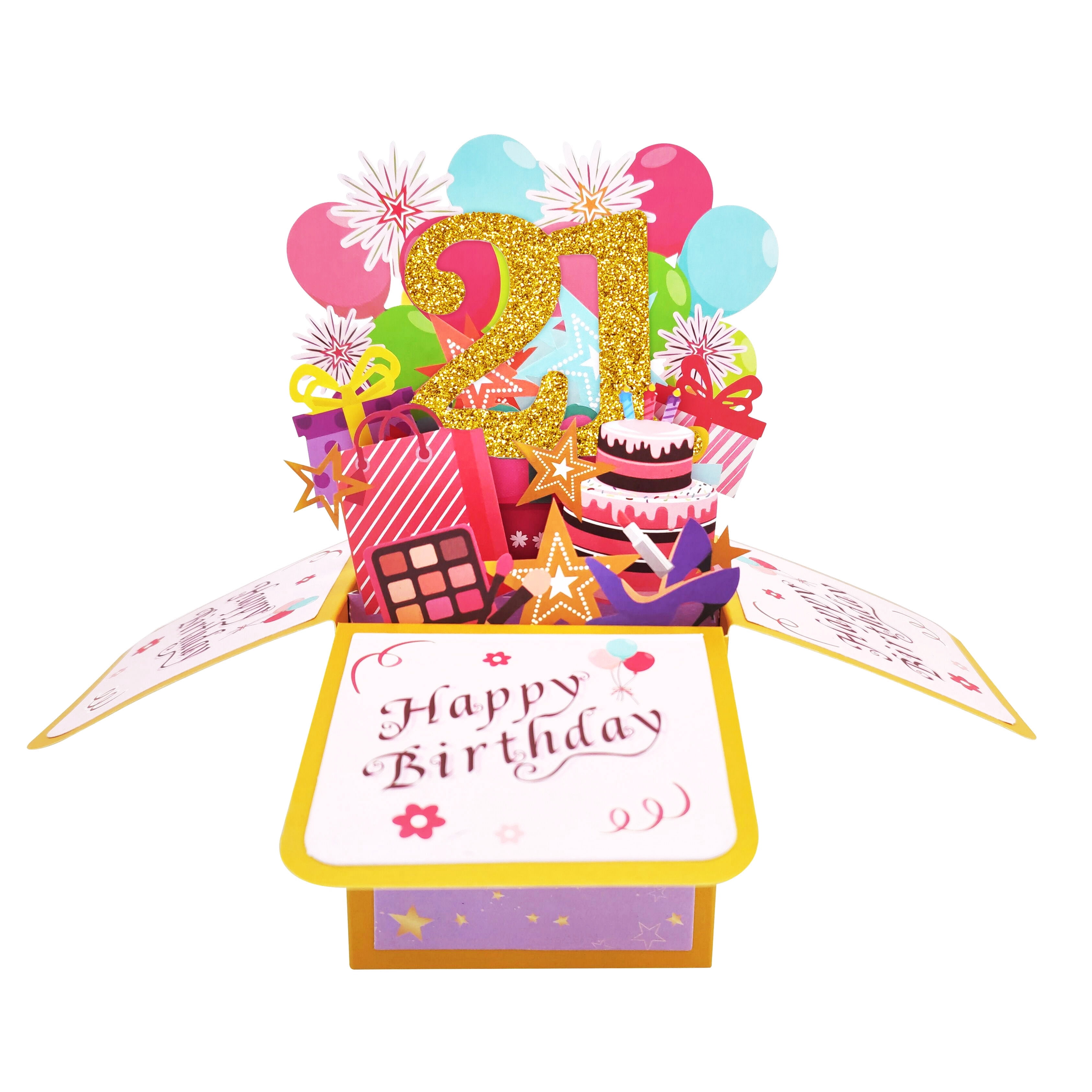 Rechale Shiny Happy Birthday Pop Up Card for Daughter Niece Son, Sweet ...