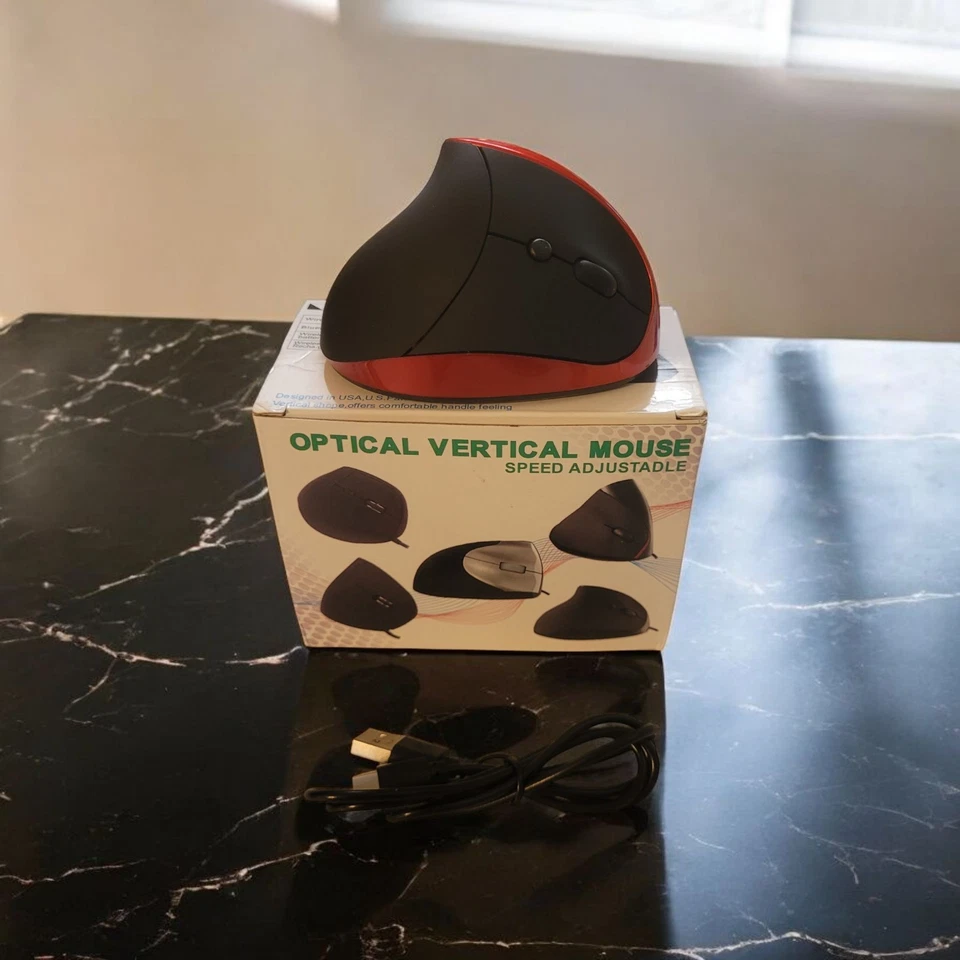 Rechargable Red Ergonomic Wireless Optical Vertical Mouse 6 Keys Usb ...