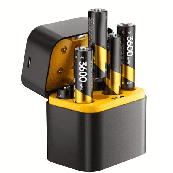 Rechargeable 1.5V AA Lithium Batteries (8-Pack) – 3600mWh High-Capacity ...