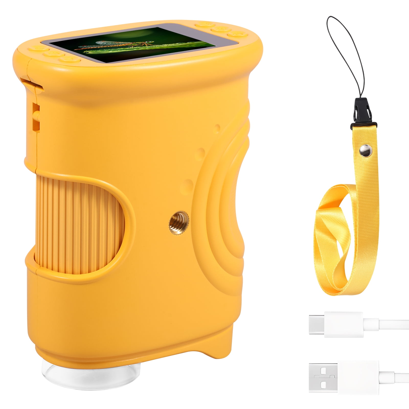 Rechargeable 1000X Handheld Kids Microscope 2 Inch IPS Screen - Ideal ...