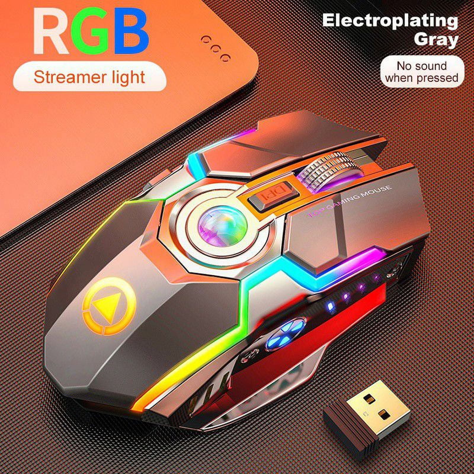 Rechargeable 2.4G Wireless Gaming Mice with USB Receiver and RGB Colors ...
