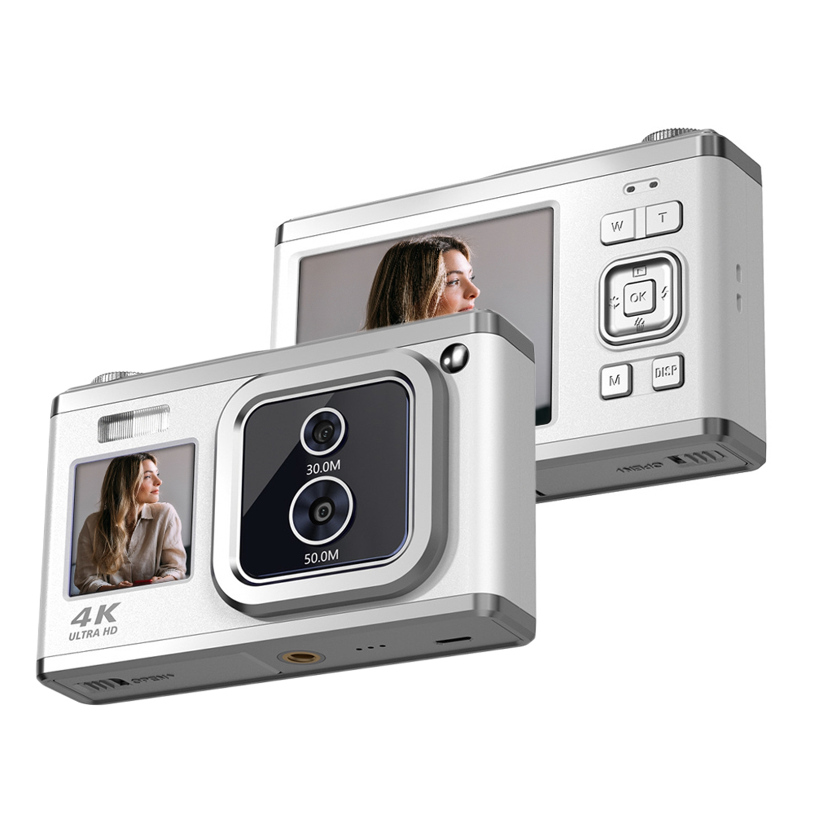 Rechargeable 2.88 Inch Portable Digital Camera Compact Camera 50MP 4K ...