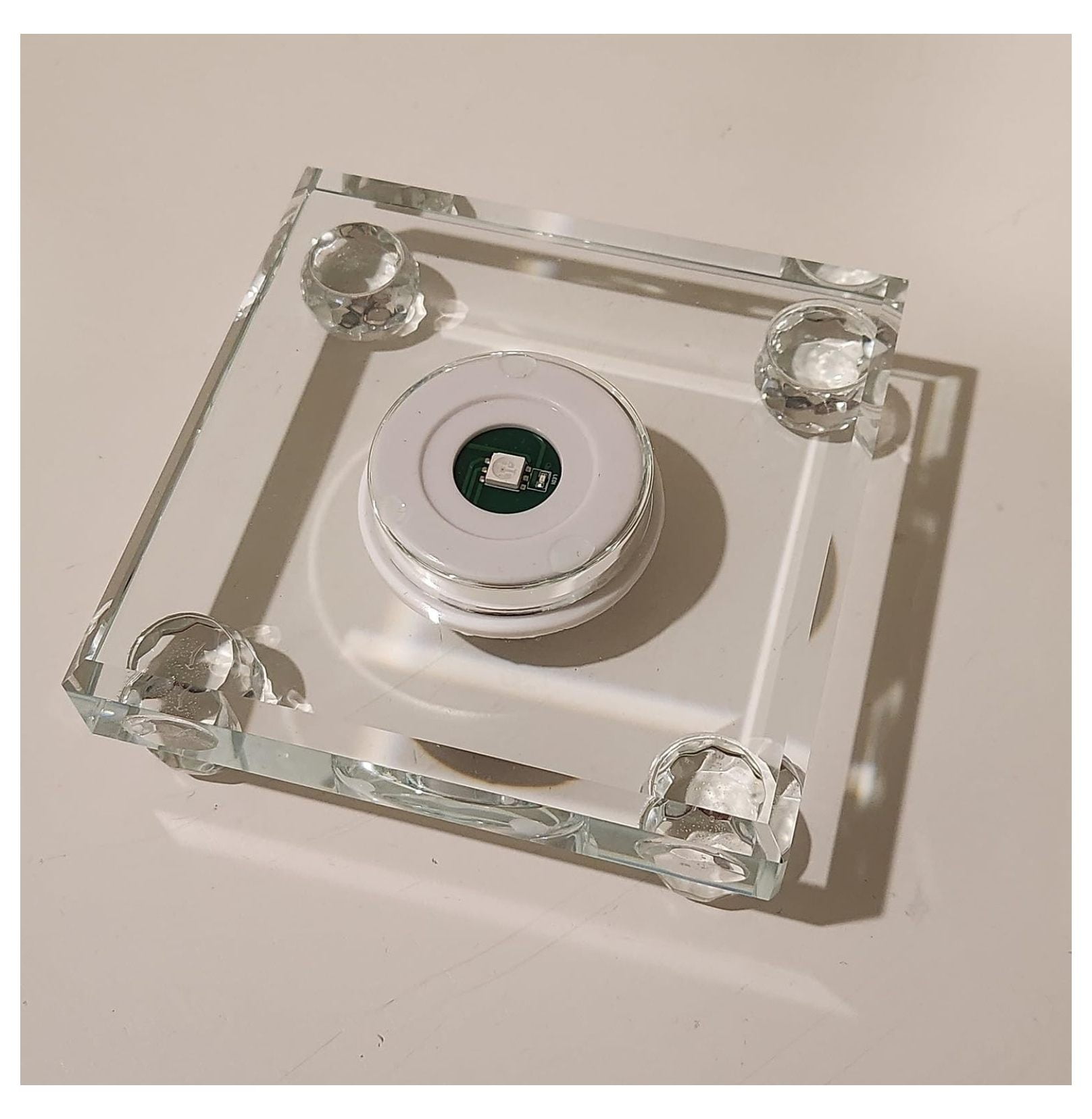 Rechargeable 4"x4" Crystal LED Light Base with Continuously Changing ...