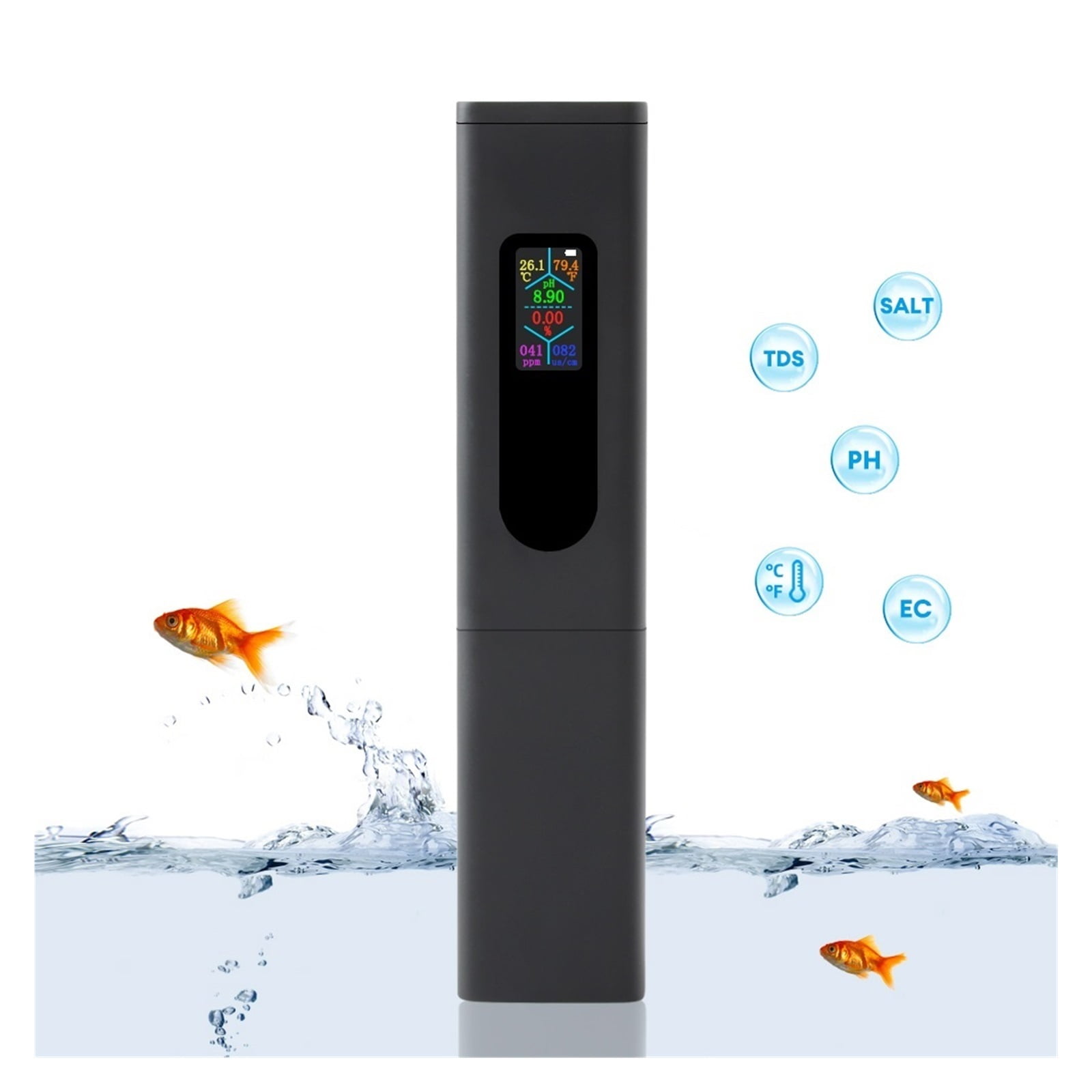 Rechargeable 5 In 1 Salinity/EC/TDS/PH Meter Digital Drinking Water ...